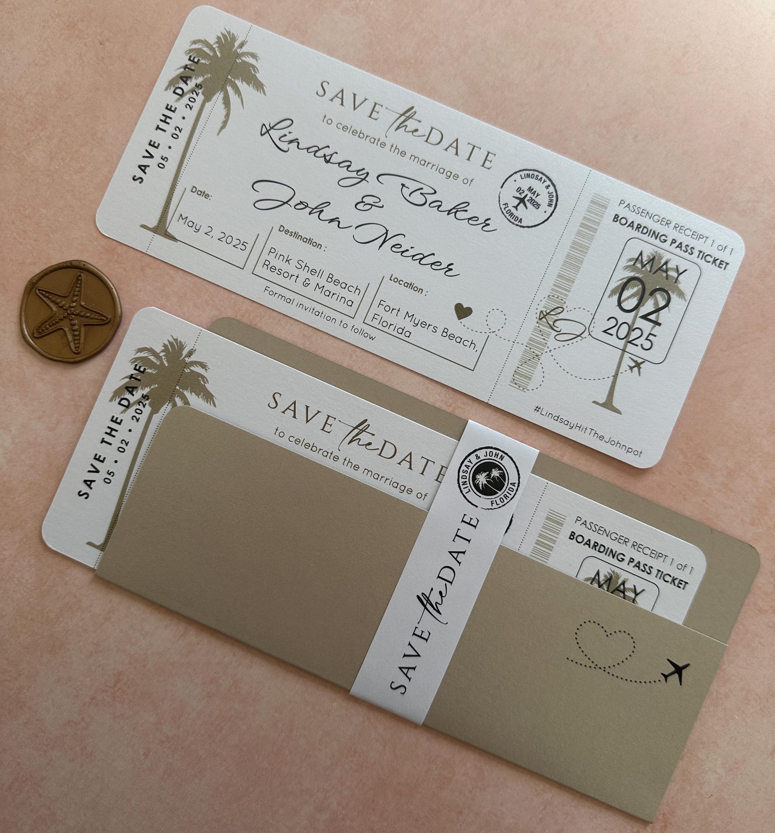 Save the Date Boarding Pass With Picture, Save the Date Destination ...