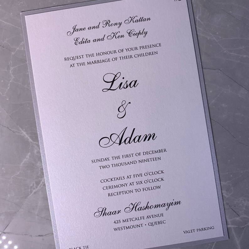 Silver Wedding Invitation Silver Invitation Classy Wedding | Etsy