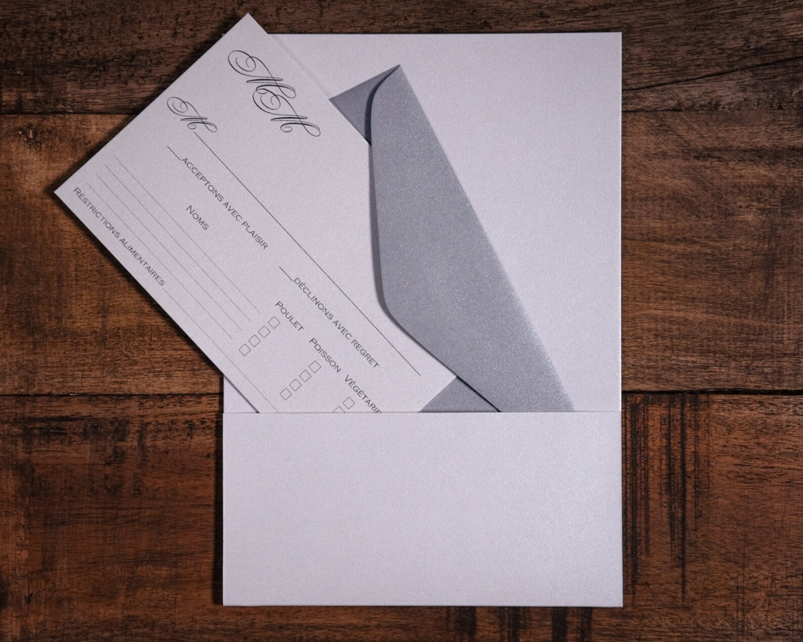 Silver Wedding Invitation Silver Invitations Elegant Wedding - Etsy