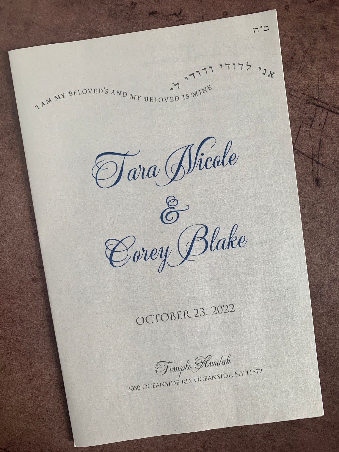 Jewish Wedding Program Jewish Wedding Ceremony Program - Etsy