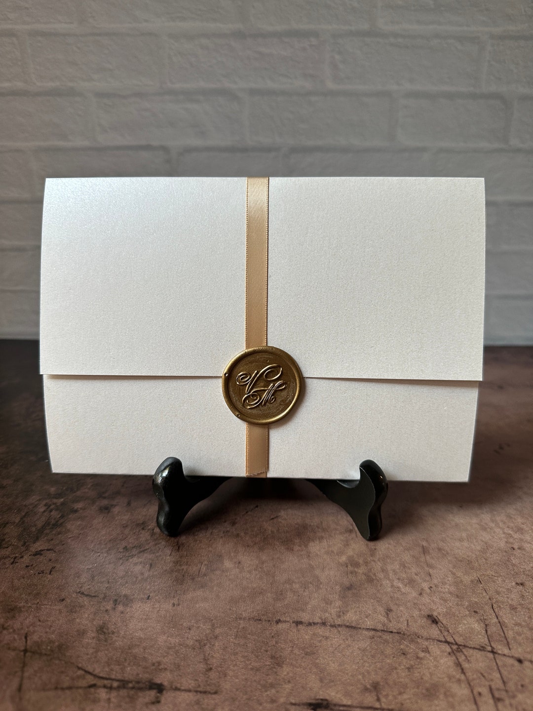 Gold Wax Seal Wedding Invitations, Personalized Wax Seal Wedding ...