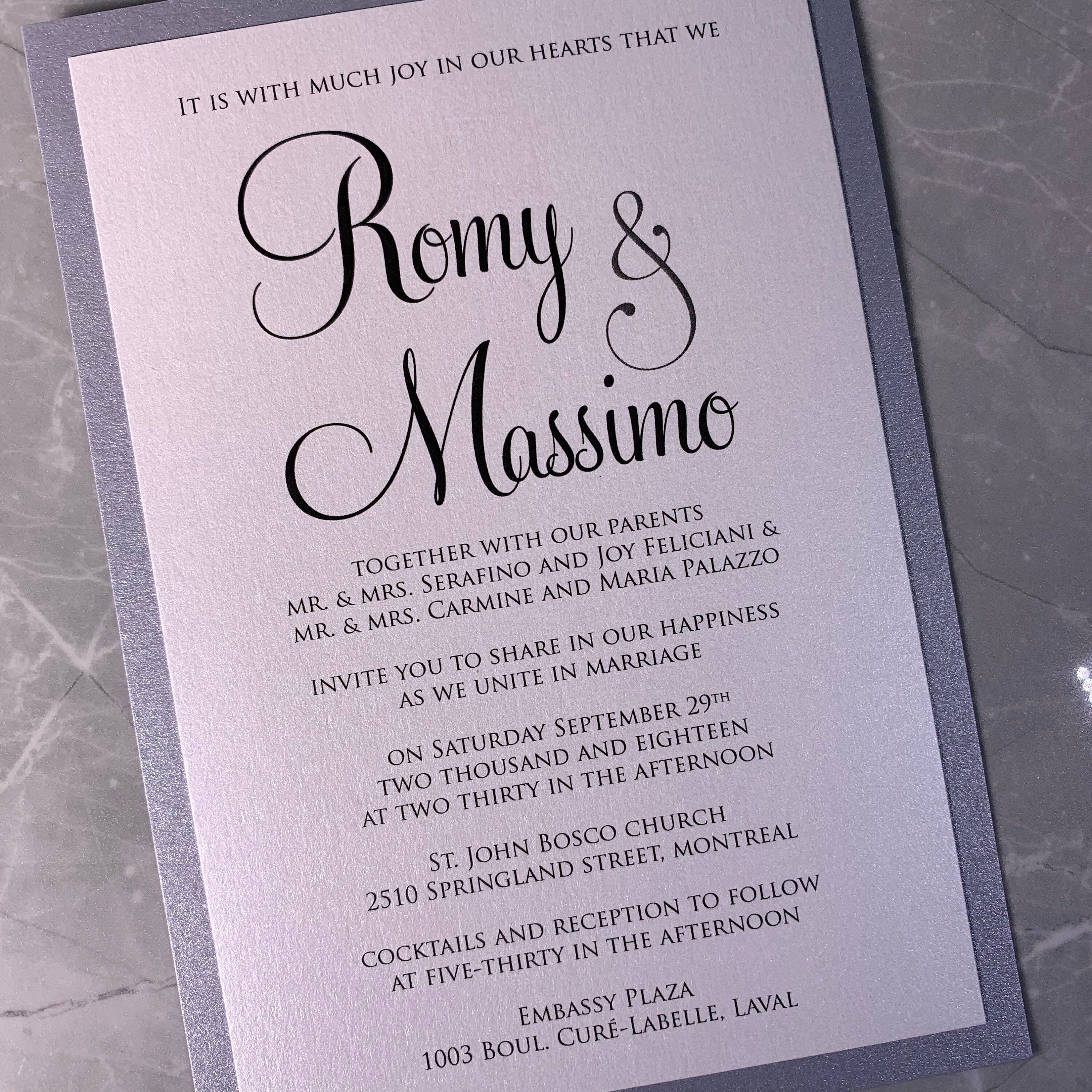 Silver Wedding Invitation Silver Invitation Classy Wedding | Etsy