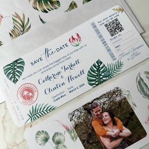Tropical Passport Ticket, Tropical Wedding Ticket, Tropical Boarding ...