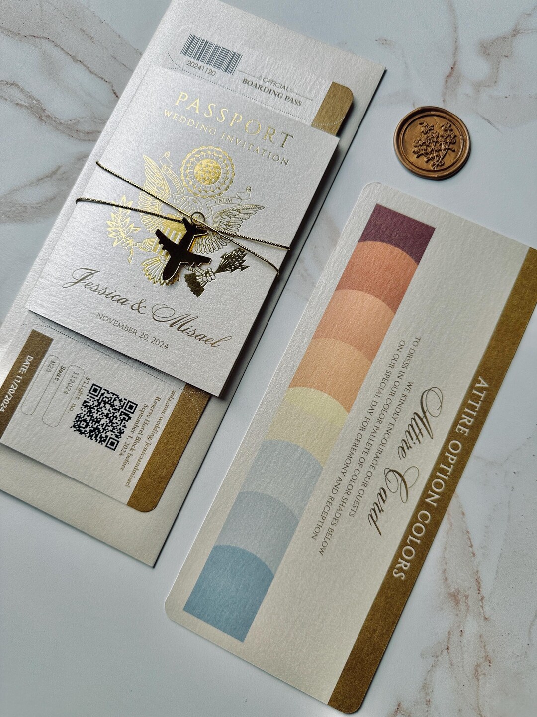 Destination Wedding Invitation Color Scheme, Attire Card, Dress Code ...