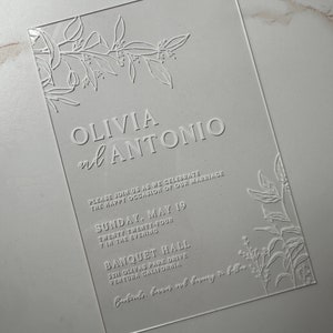 Clear Acrylic Wedding Invitation, Clear Acrylic Invitation With Ribbon ...