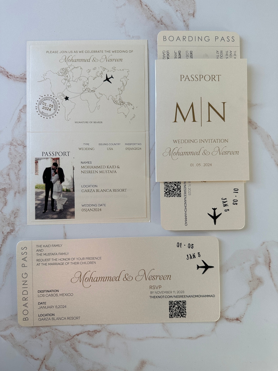 Passport and Ticket for Destination Weddings, Passport Wedding Invitation, Save the Date, Save ...