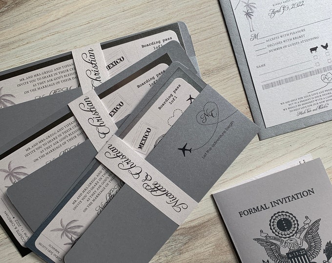Airplane Ticket Invitations, Travel Invitation, Boarding Pass ...