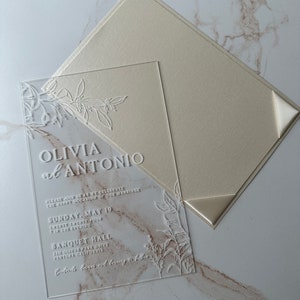 Clear Acrylic Wedding Invitation, Clear Acrylic Invitation With Ribbon ...