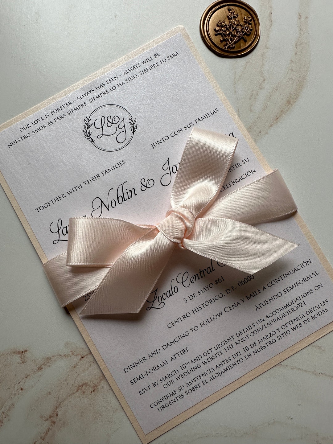 Spanish Invitations, Blush Wedding Invitation, Spanish Wedding ...