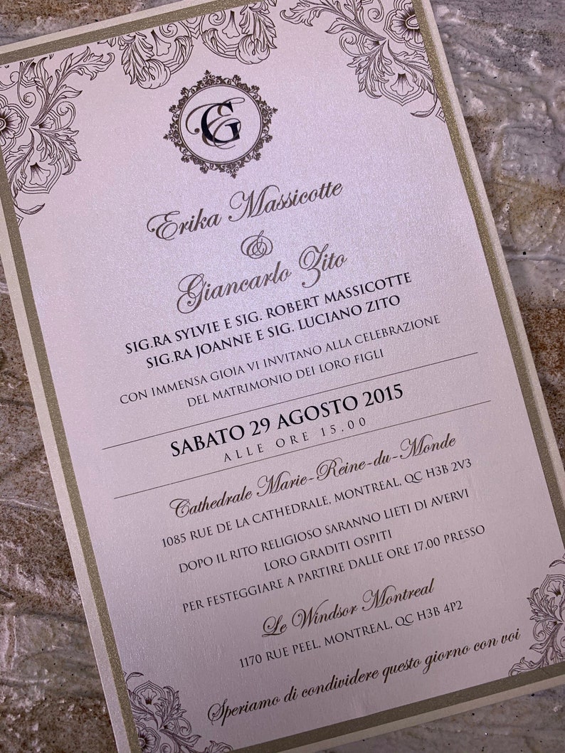 Gold Wedding Invitation Gold Invitation Classy Wedding | Etsy