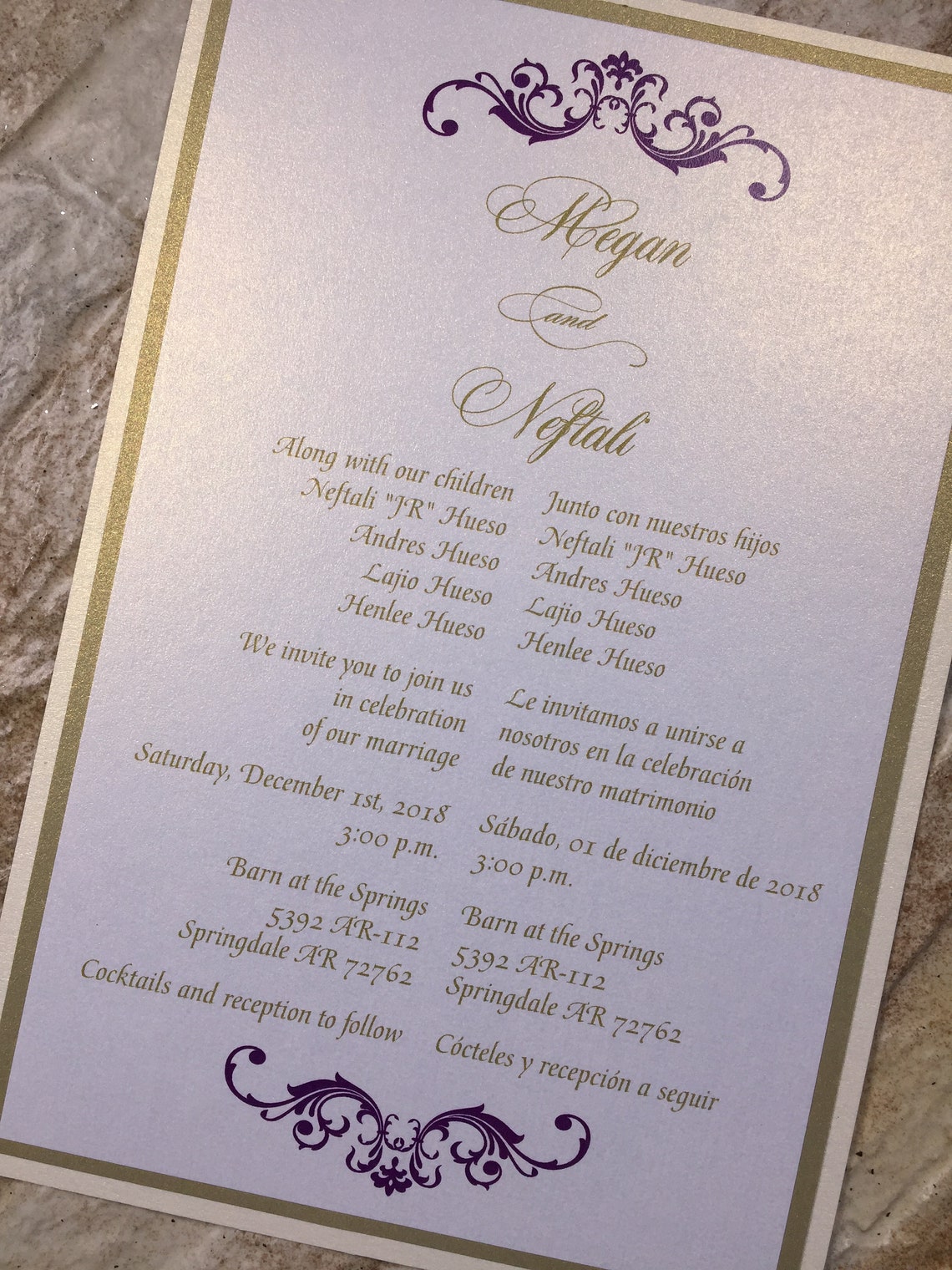 Spanish & English Wedding Invitation Spanish and English | Etsy