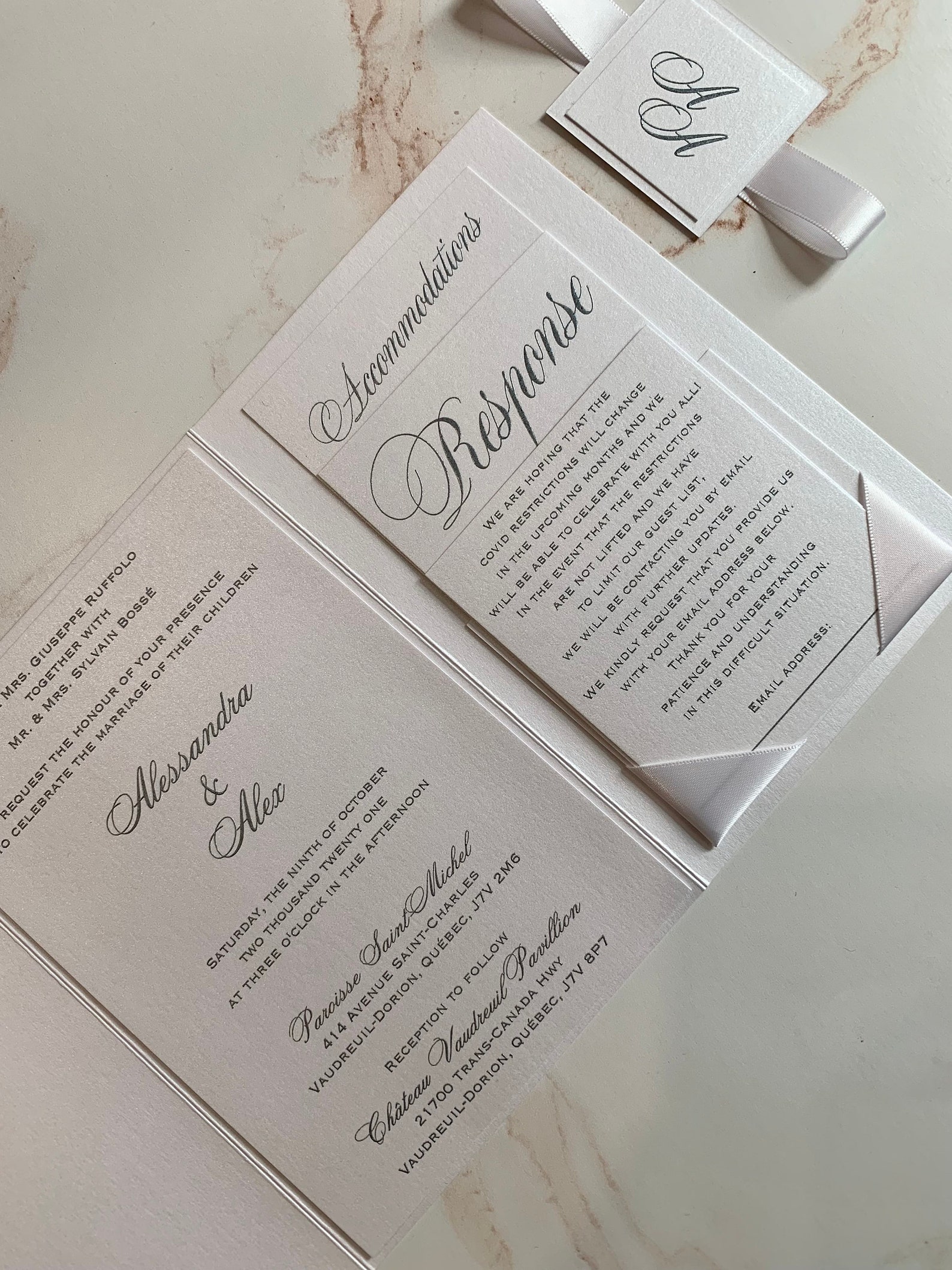 White Textured Wedding Invitations With Pocketfold White | Etsy