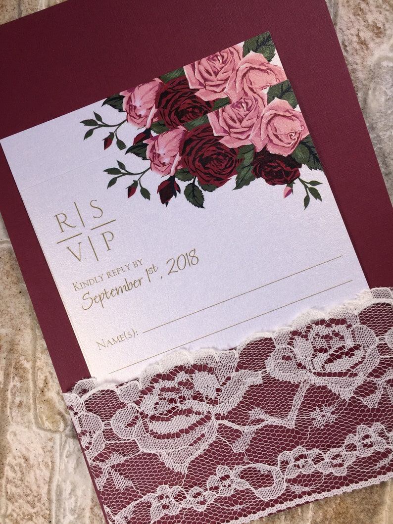 Burgundy Wedding Invitation Burgundy Wedding Invitations | Etsy