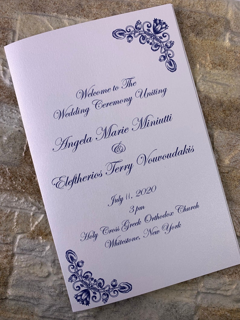 Greek wedding program Greek program Greek wedding ceremony | Etsy