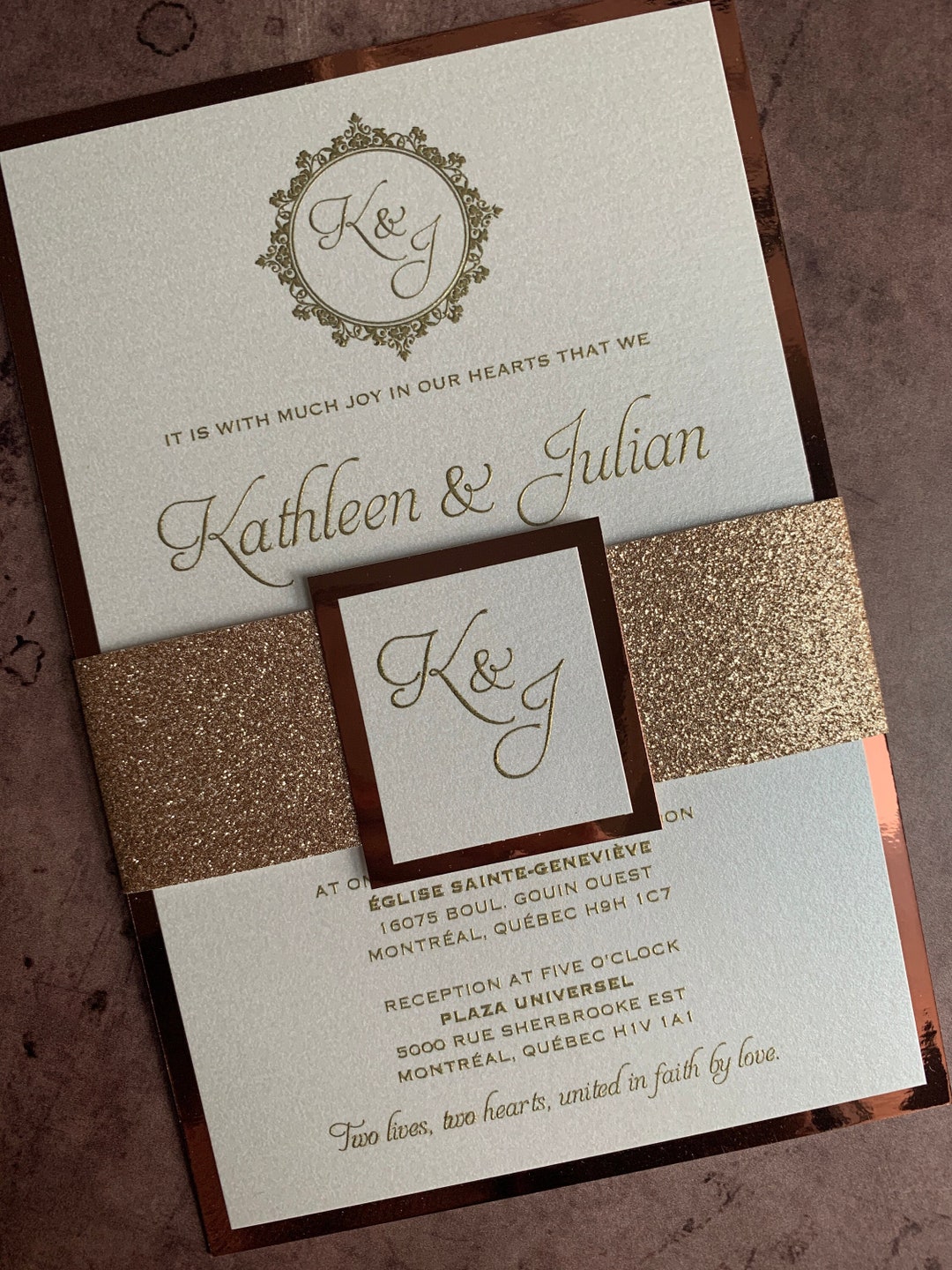Rose Gold Invitation, Rose Gold Wedding Invitation, Rose Gold ...