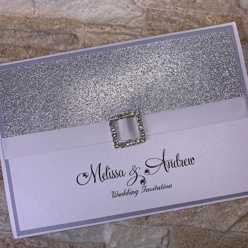 Elegant wedding Invitations Elegant Invitations Silver | Etsy