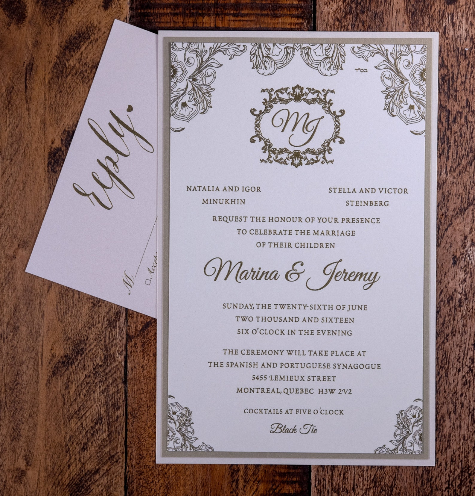 Gold Wedding Invitation Gold Invitation Classy Wedding | Etsy