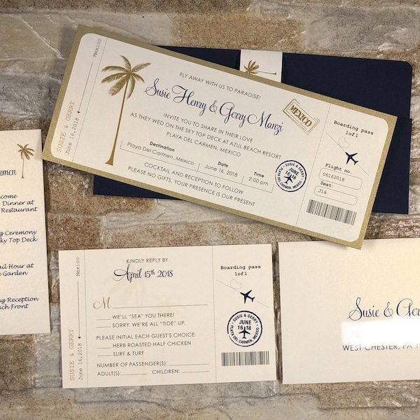 Destination Wedding Invitations - Etsy