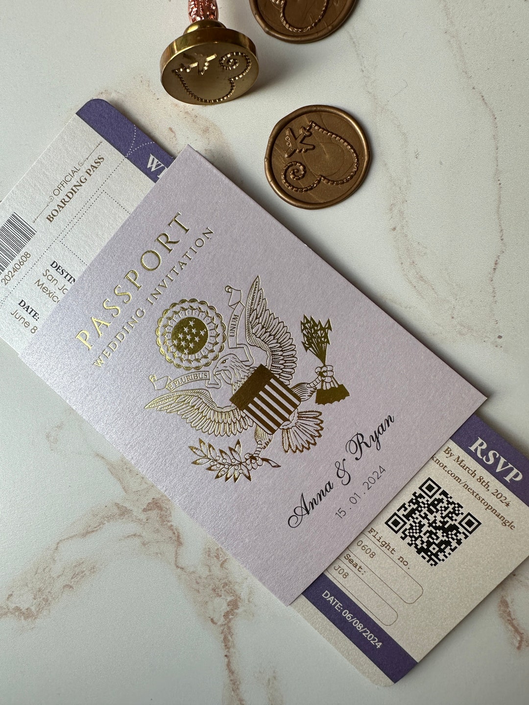 Lavender Passport With Gold Foil, Gold Foil on Color Passport Cover ...