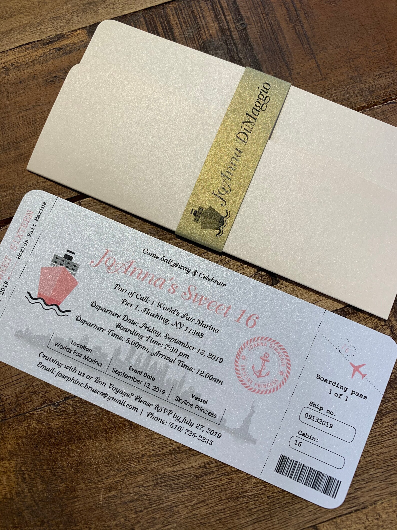 Sweet Sixteen Boarding Pass Invitation Sweet Sixteen Cruise | Etsy