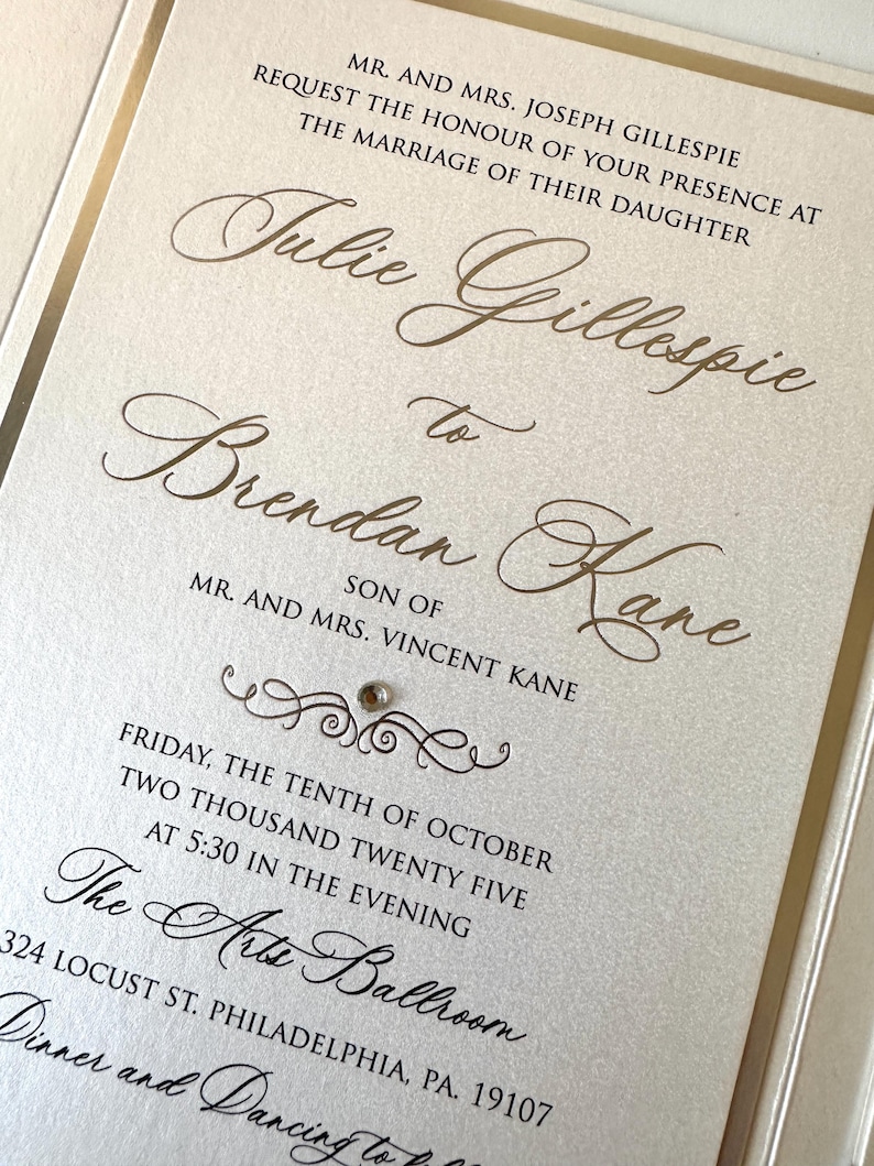 Silver Foil Wedding Invitation, Pocket Fold Invitation Suite, Silver ...