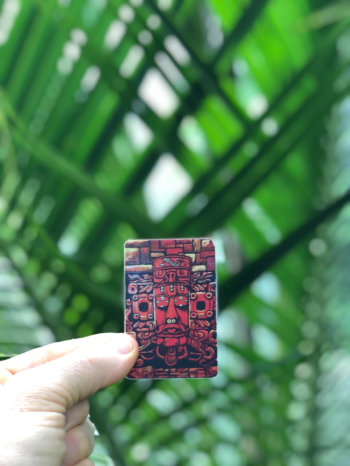 3" Sacred Symbol Sticker - Mayan Mask Carving Maya Mexico - Original ...