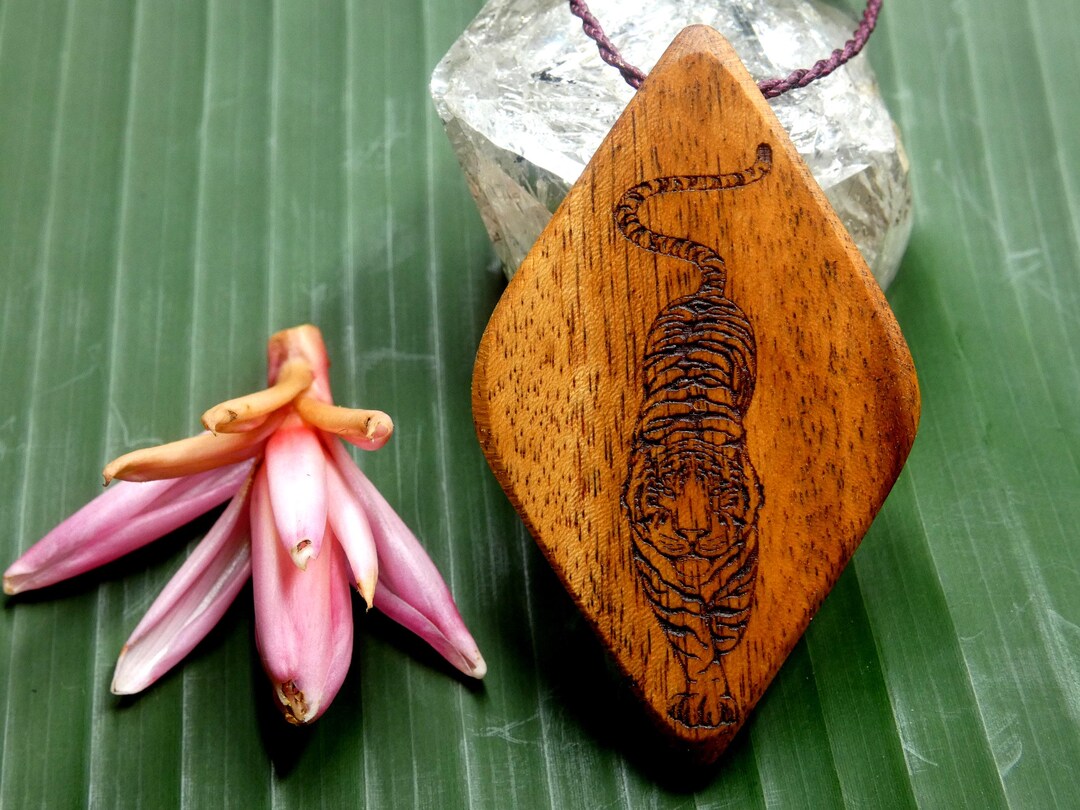 Tigerwood Tiger Totem Pendant. Spiritual Armor Necklace • Handcrafted ...