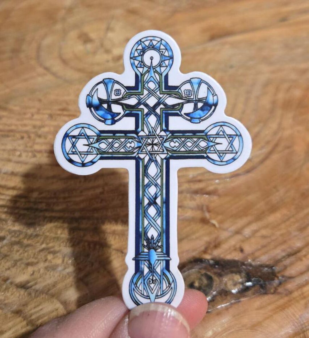 3" Santo Daime Cross Sticker. Sacred Geometry Cross of Caravaca. Sun ...