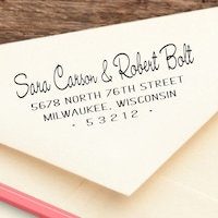 Custom Return Address Stamp for Two Names in Self-inking or Wood ...