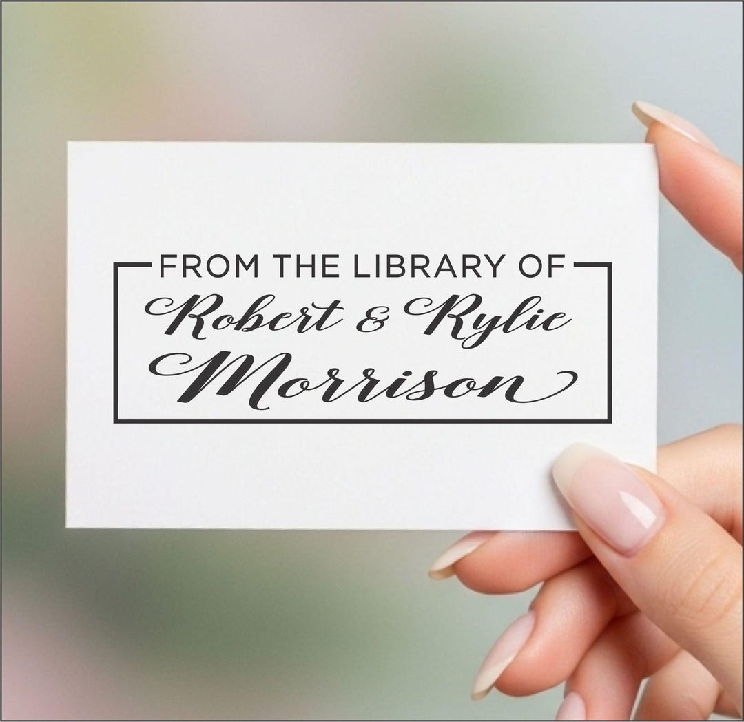 Personalized Library Book Stamp, Modern Calligraphy, Ex Libris - Etsy