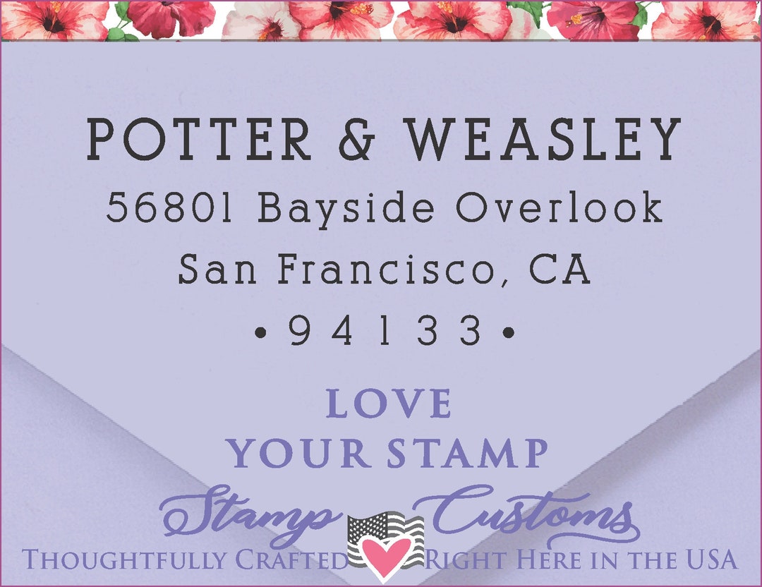 Address Stamp : Blended Family, Two Last Names, Couple - Etsy