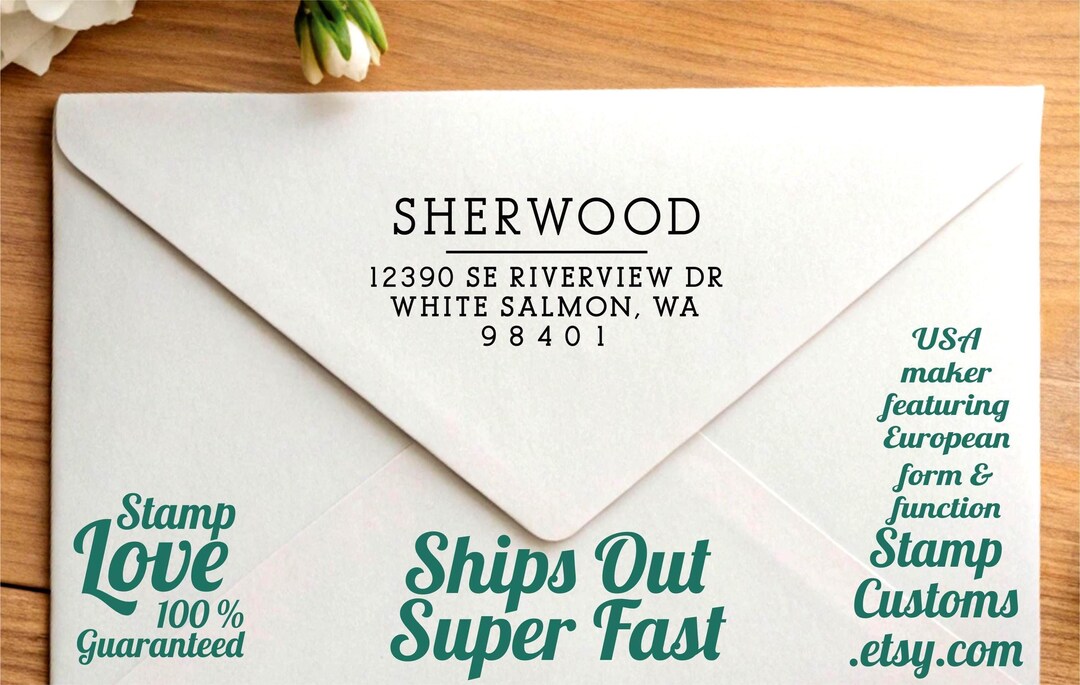 Simple Address Stamp : Custom, Clean, Plain, Modern, Personalized Self ...