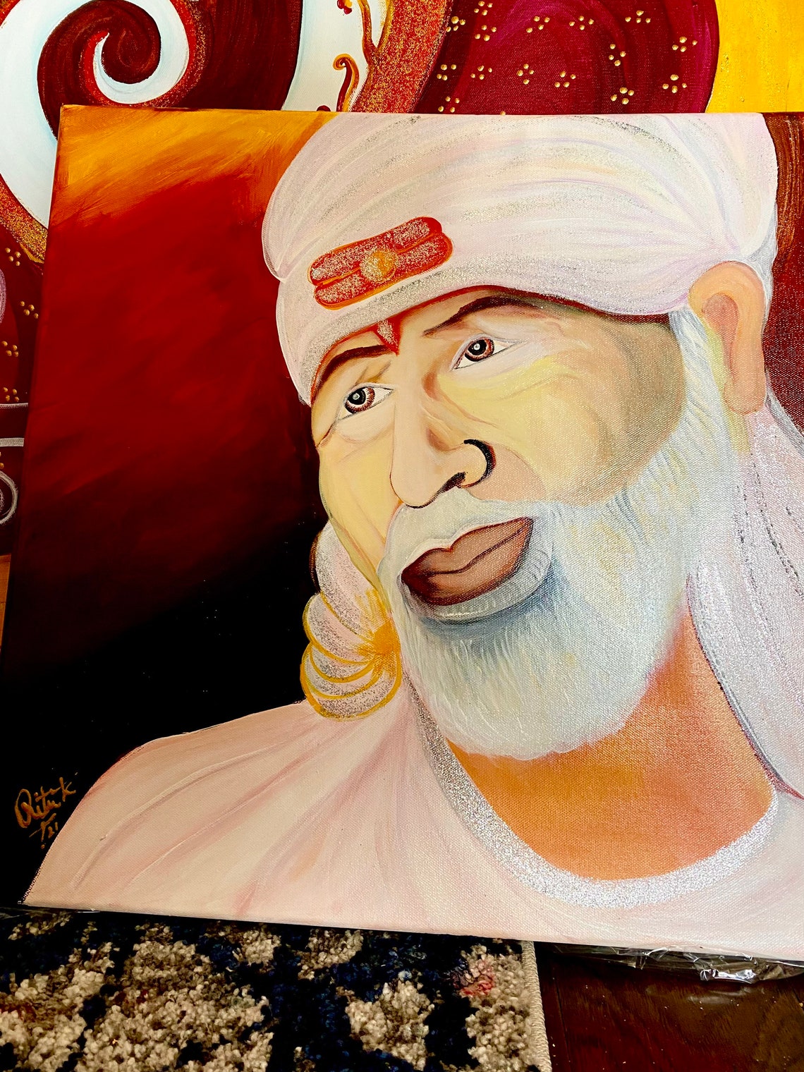 Sai Baba Modern Contemporary Abstract Traditional Style Decor Art ...
