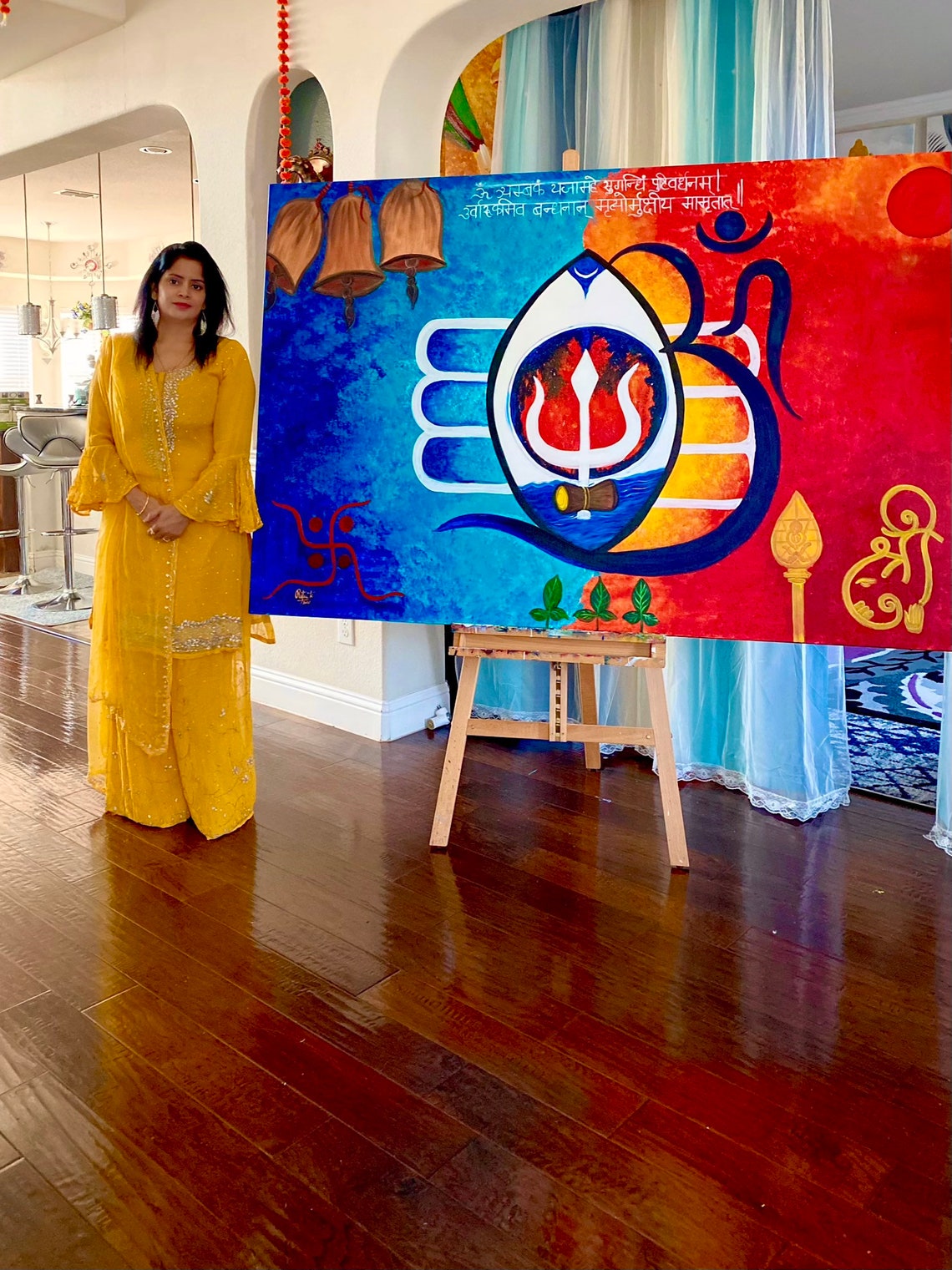 Shiva Shakti Modern Contemporary Abstract Traditional Painting ...