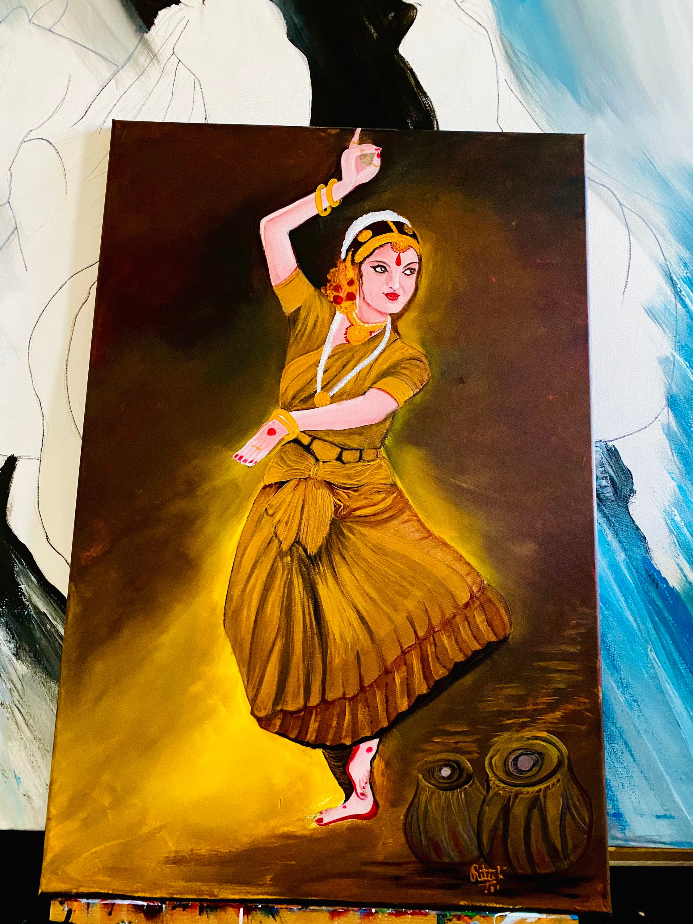 Oil Paintings Of Indian Classical Dancers