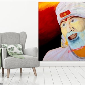 Sai Baba Modern Contemporary Abstract Traditional Style Decor Art ...