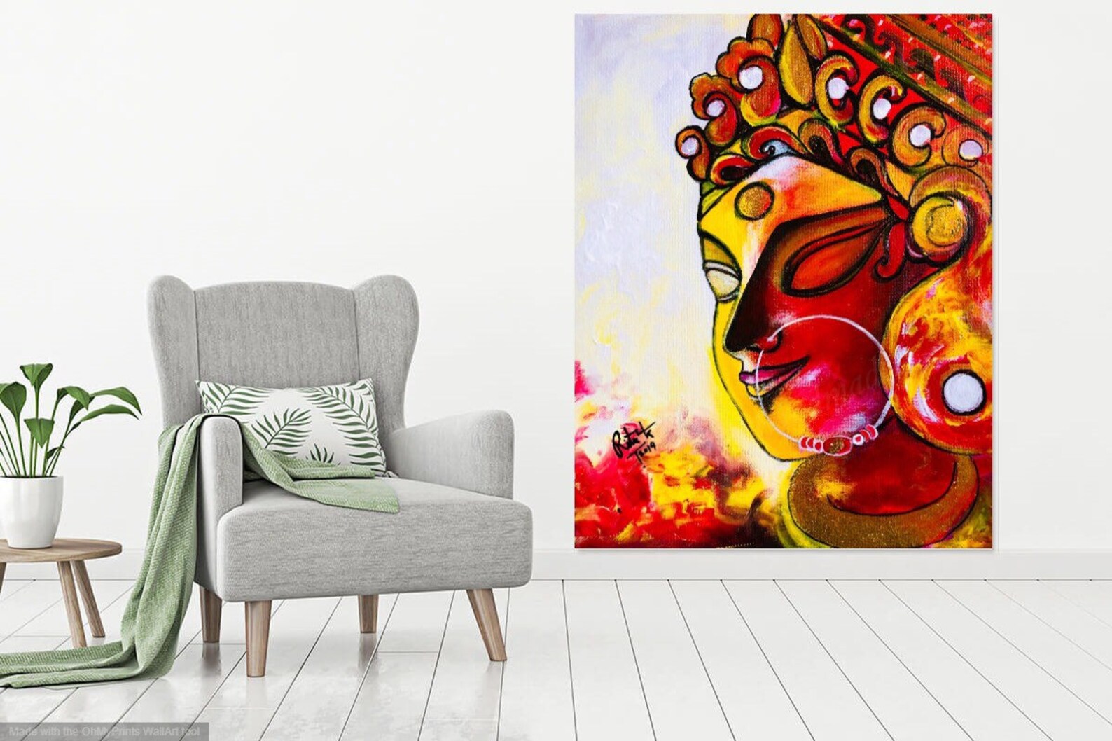 Maa Durga Contemporary Modern Abstract Style Painting | Etsy
