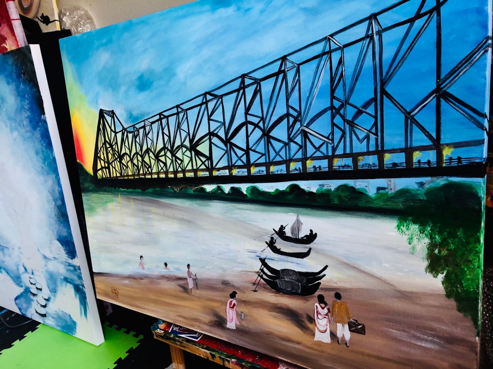 Calcutta Calling Howrah Bridge Kolkata Bangla Art West Bengal City of ...