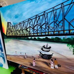Calcutta Calling Howrah Bridge Kolkata Bangla Art West Bengal City of ...