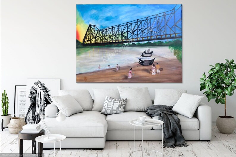 Calcutta Calling Howrah Bridge Kolkata Bangla Art West Bengal City of ...