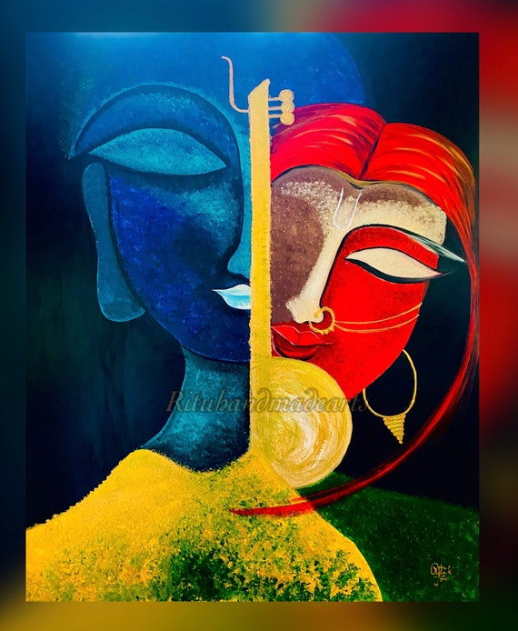 Krishna Line Art Abstract