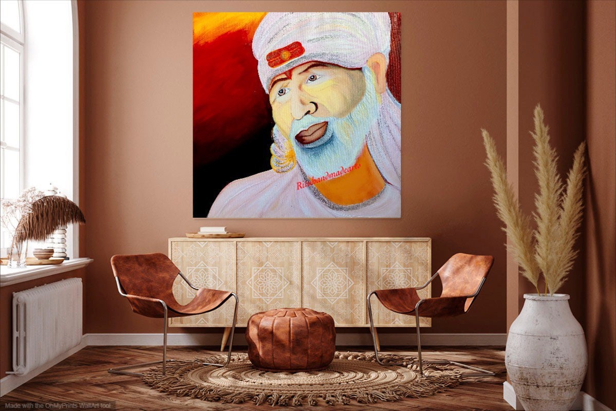 Sai Baba Modern Contemporary Abstract Traditional Style Decor Art ...