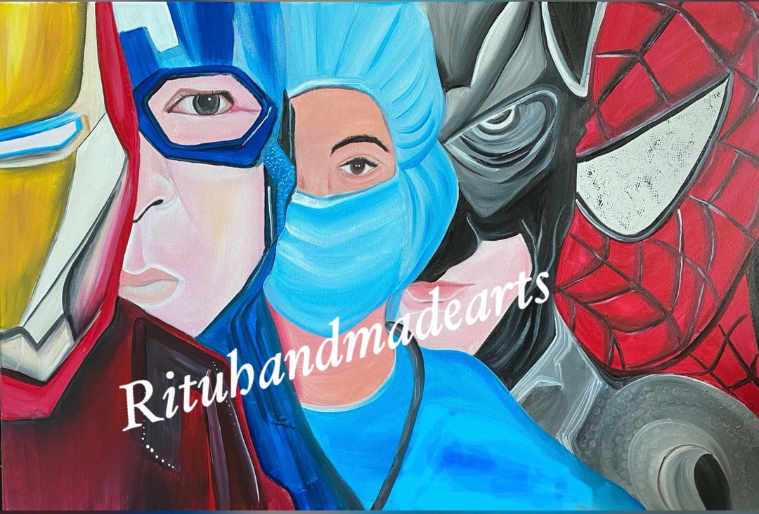 Real Superheroes Abstract Modern Contemporary Style Painting - Etsy