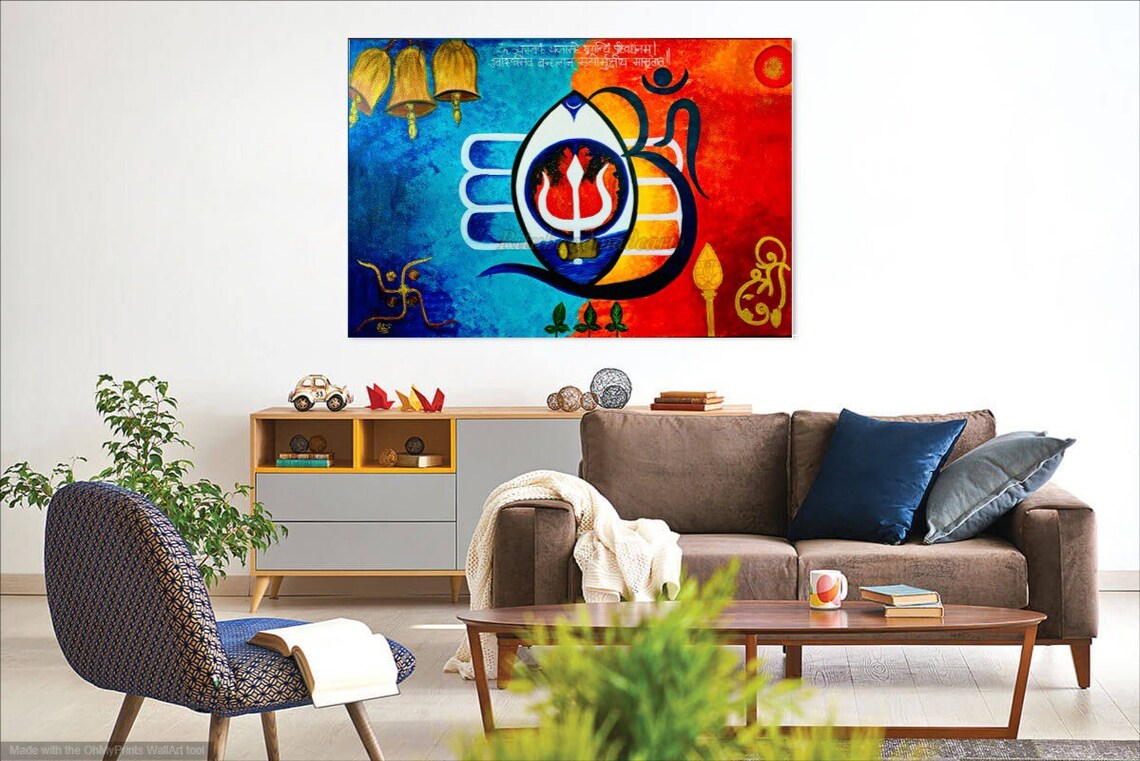 Shiva Shakti Modern Contemporary Abstract Traditional Painting ...