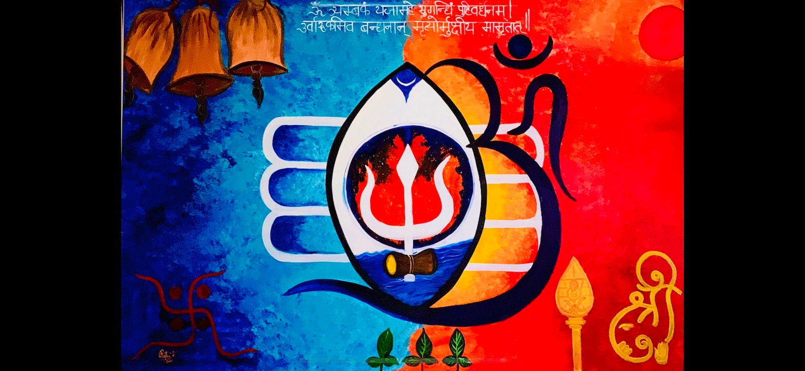 Shiva Shakti Modern Contemporary Abstract Traditional Painting ...