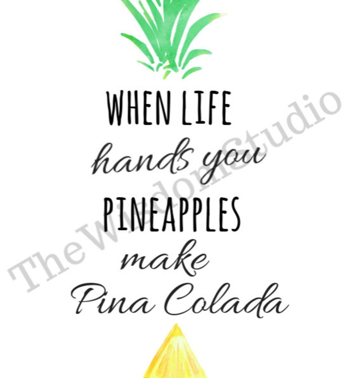 Pineapple Quote Pineapple Print Instant Download Be A | Etsy