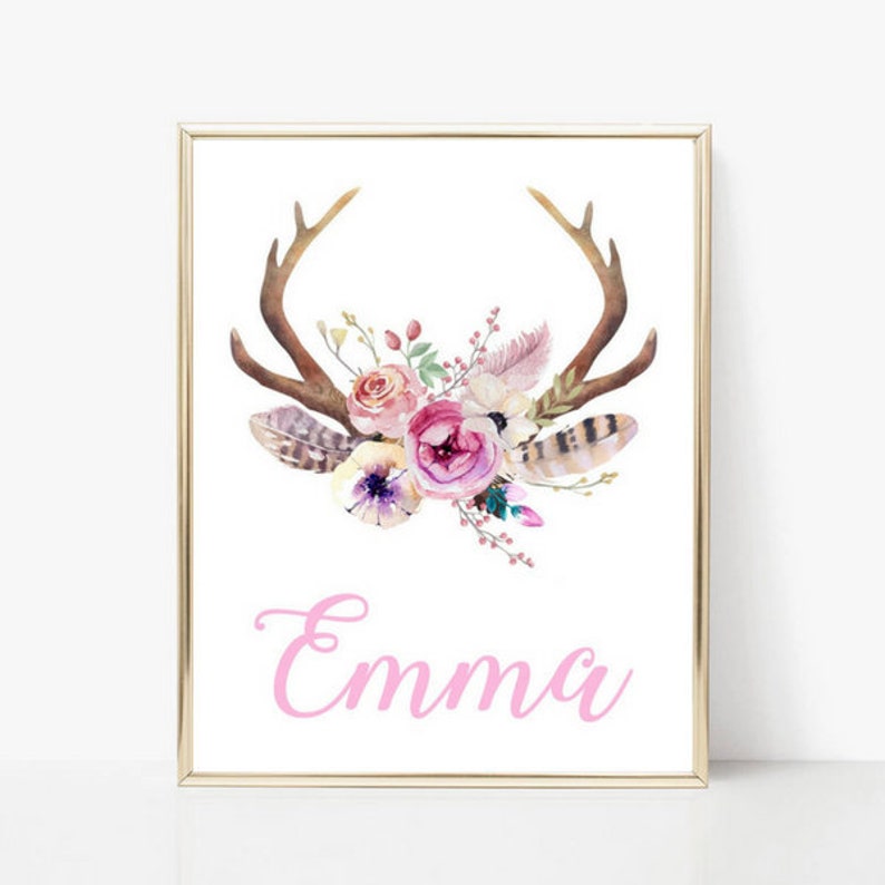 Personalized Baby Girl Name Print Boho Nursery Custom Name - Etsy