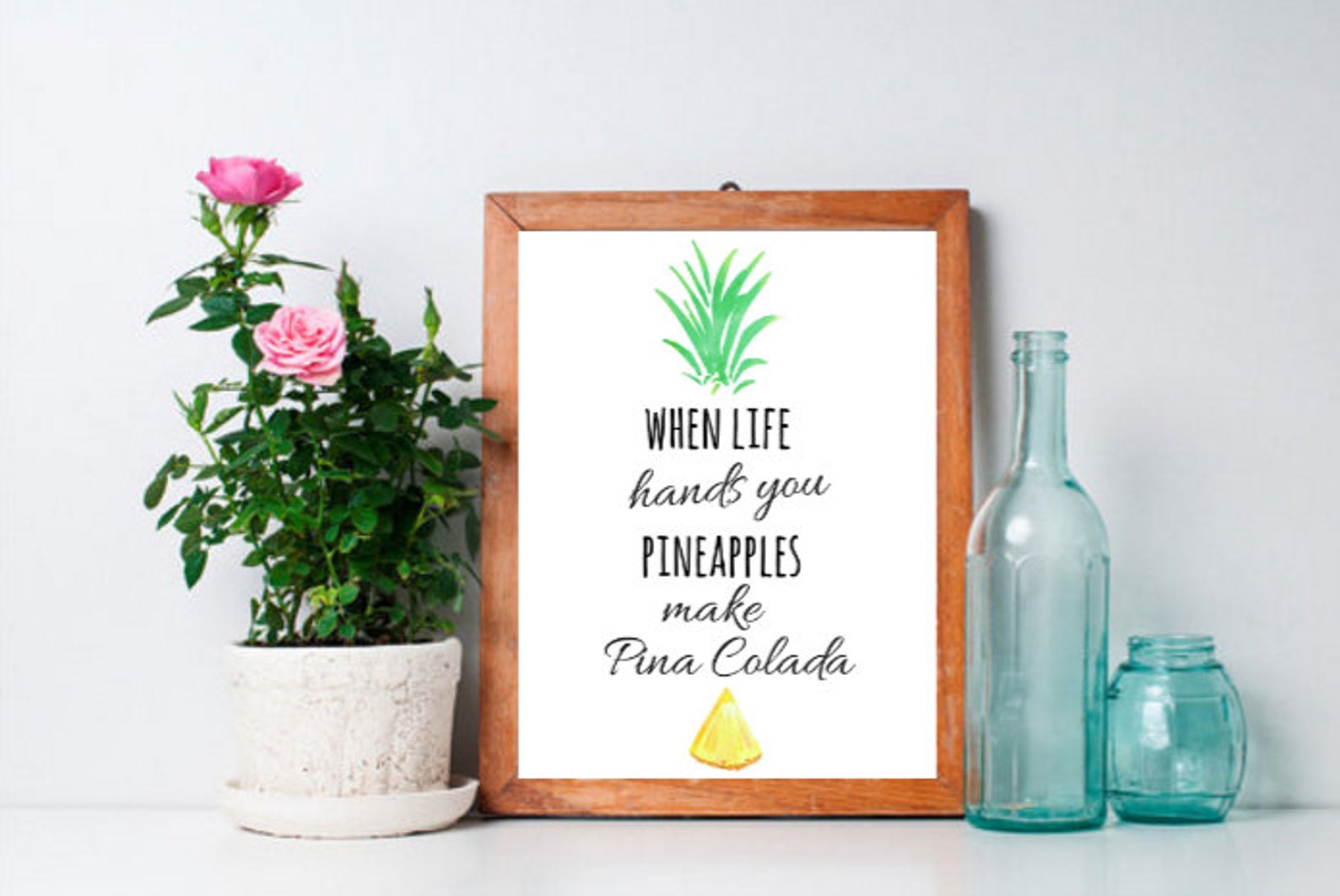 Pineapple Quote Pineapple Print Instant Download Be A Pineapple Art ...