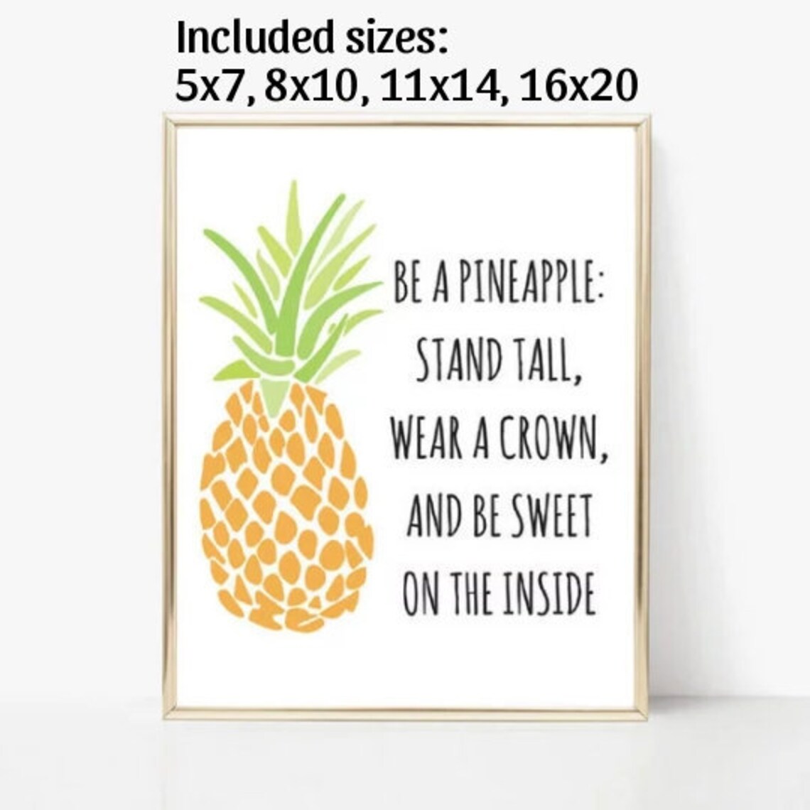 Be a Pineapple Quote Pineapple Quote Pineapple Print | Etsy