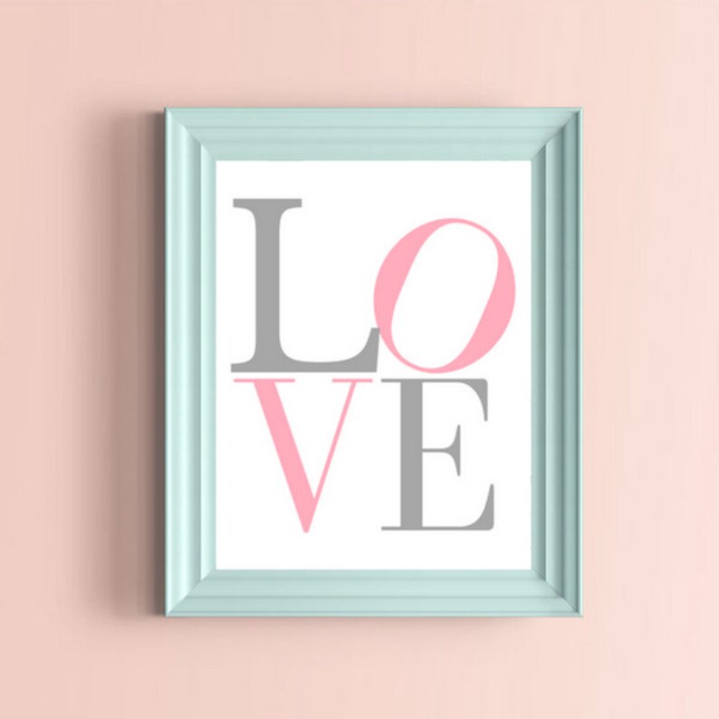 Love Print, Block Love Printable Art, Nursery Love Print, Nursery Print ...
